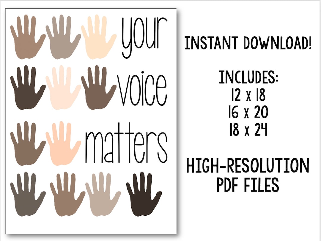 Classroom Poster: Your Voice Matters [DIGITAL DOWNLOAD] - Etsy