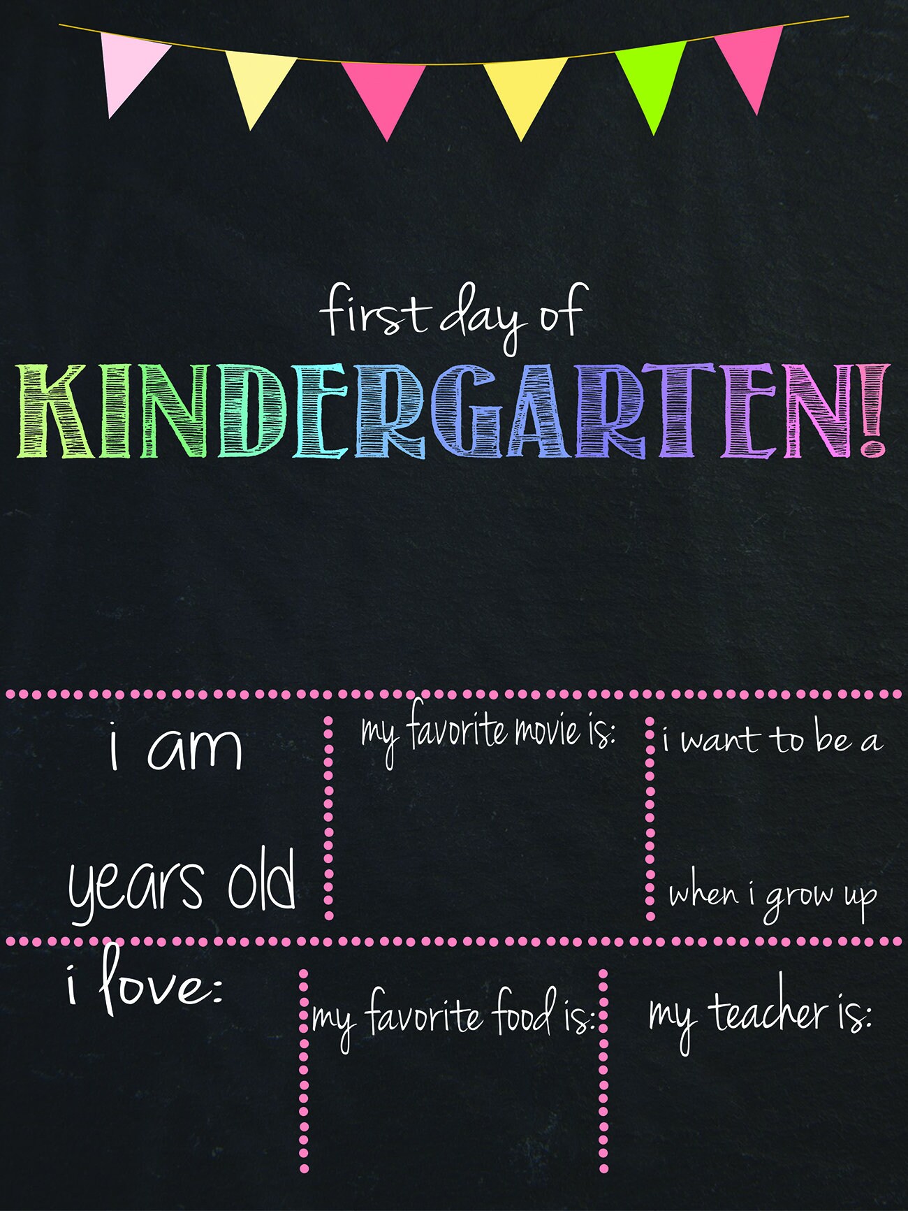 First Day of Kindergarten Sign/Poster: Editable with | Etsy