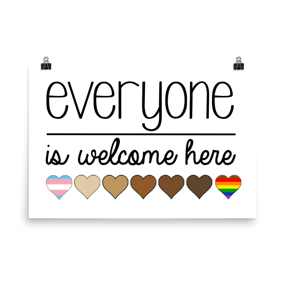 Classroom Poster: Everyone is Welcome PHYSICAL POSTER | Etsy