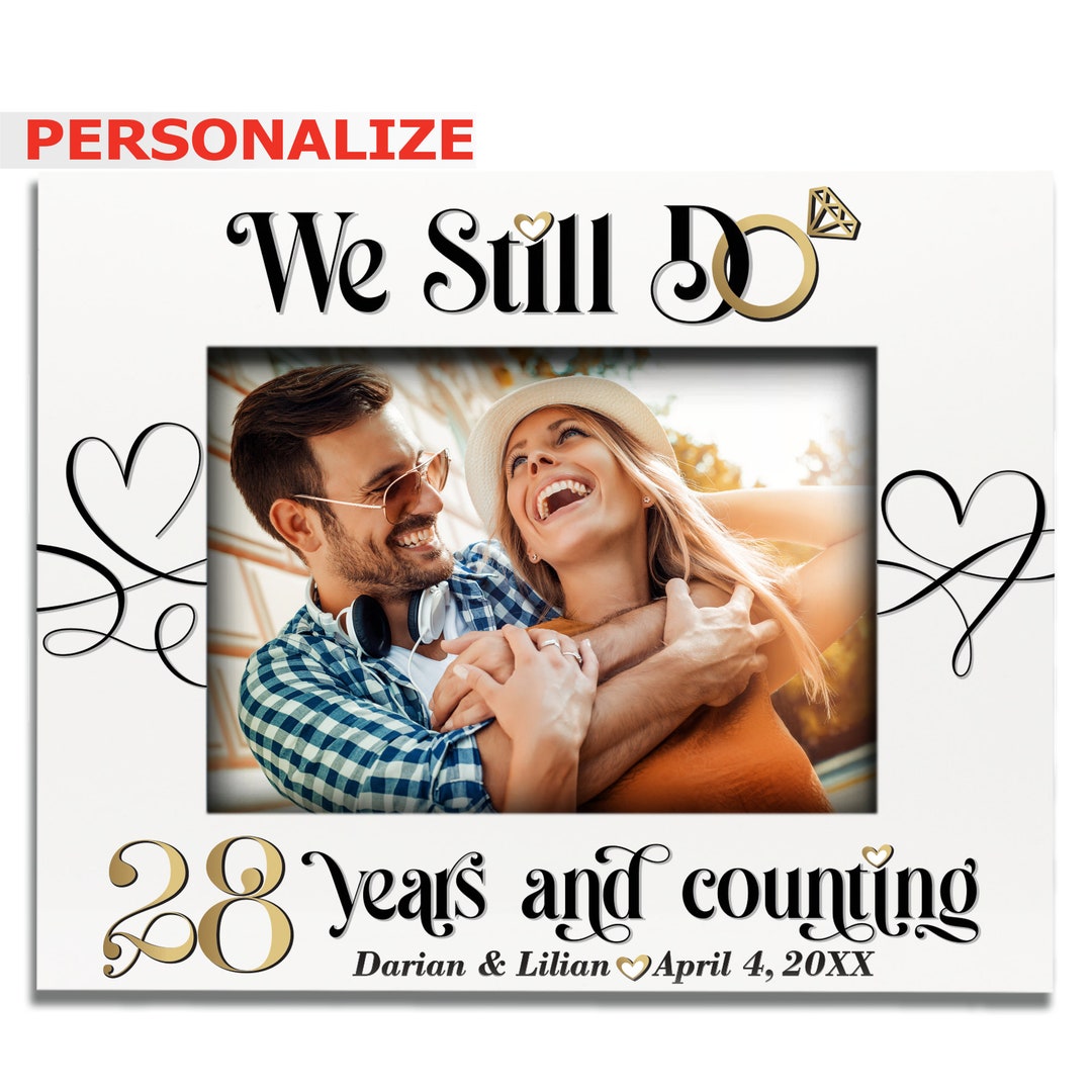 Personalized 28th Anniversary Picture Frame: UV Print Gift - Etsy