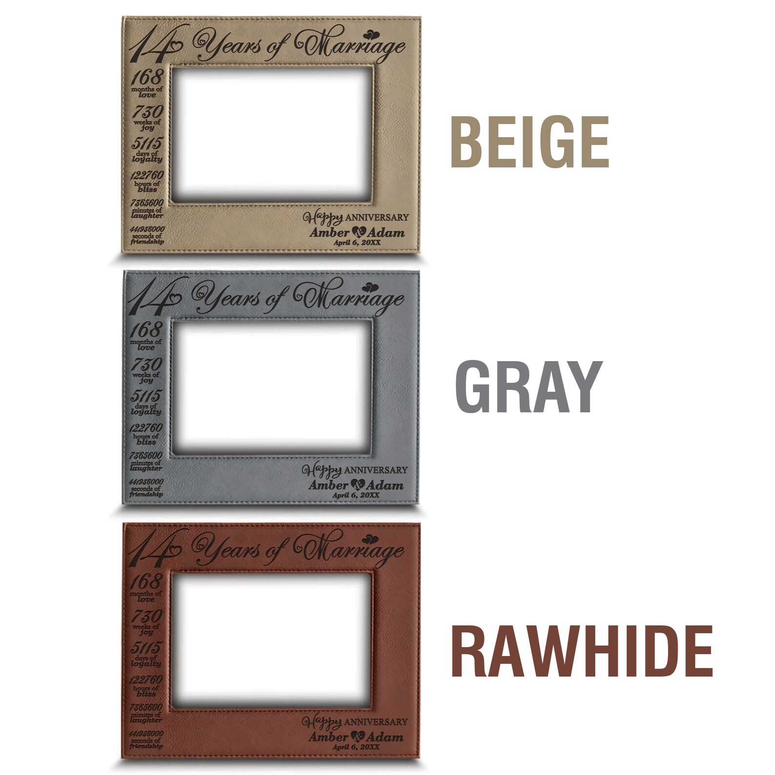 PERSONALIZE-14 Years Anniversary Picture Frame gift for 14th - Etsy