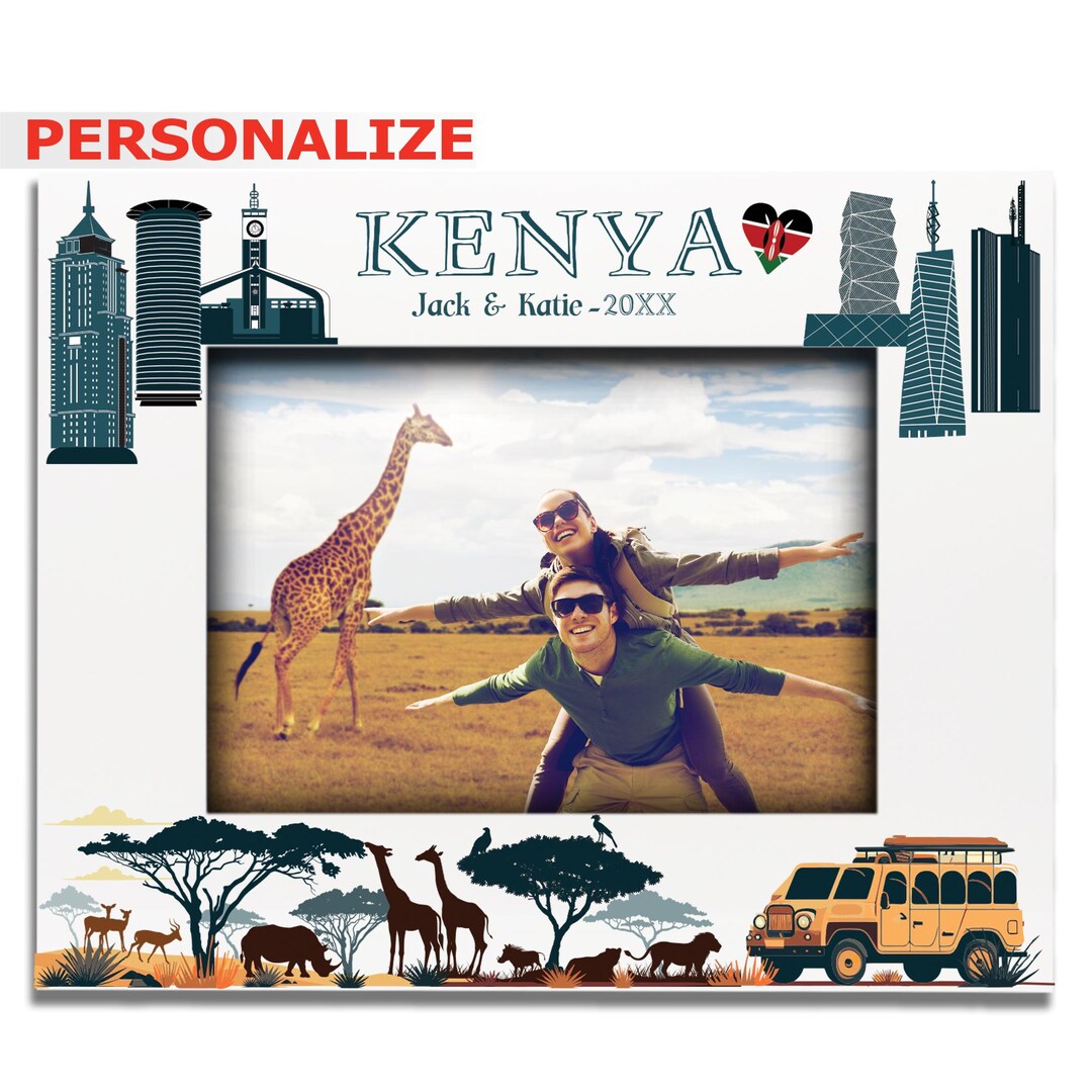 Personalize-kenya Theme Picture Frame-adventure, Honeymoon, Vacation ...