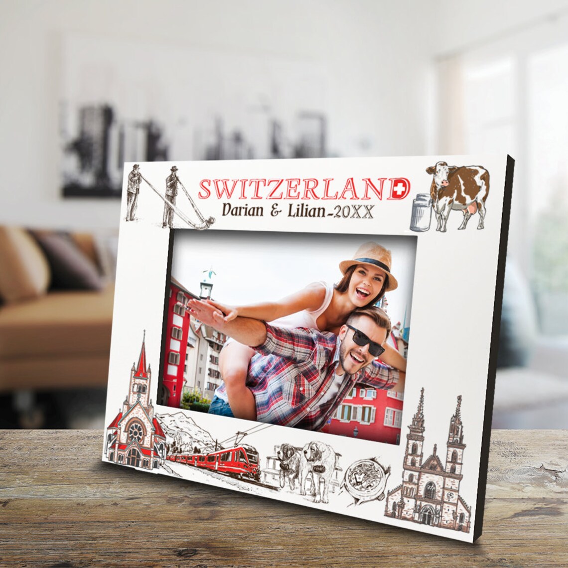 Personalized Switzerland Picture Frame: Swiss Vacation Keepsake - Etsy