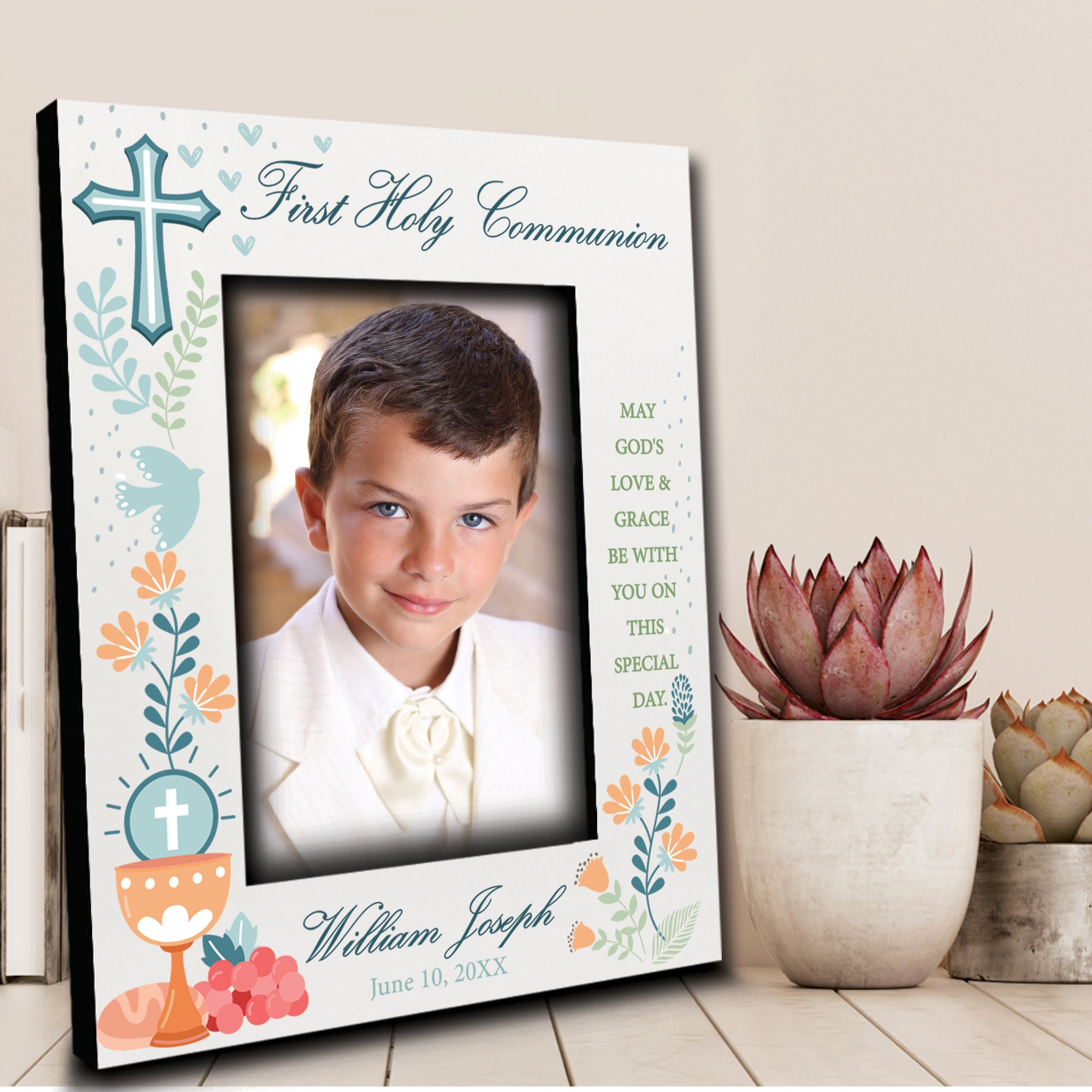 Personalized First Holy Communion Picture Frame: Christian Gift - Etsy