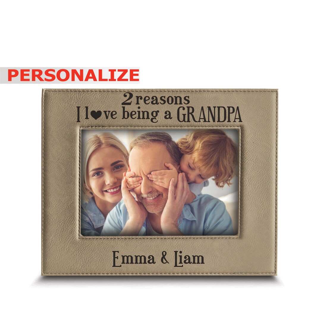 Personalized 'reasons I Love Grandpa' Engraved Leatherette Picture ...