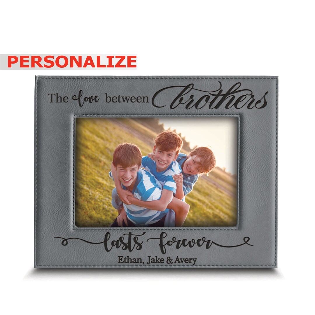 Personalized Love Between Brother Picture Frame, Engraved Leatherette ...