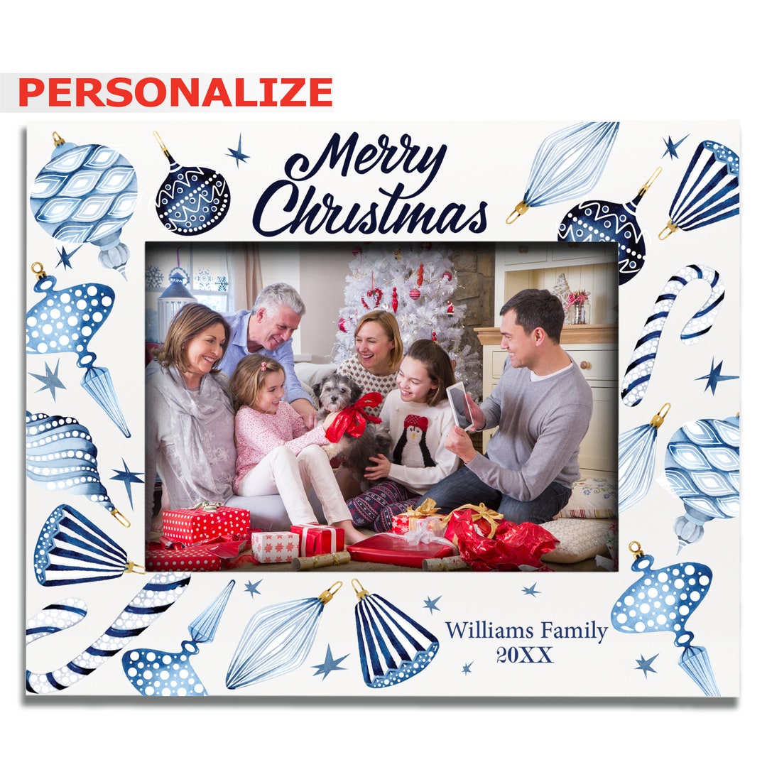 Personalize-merry Christmas Picture Frame-holiday Season Family -UV ...