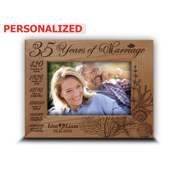 35th Anniversary Picture Frames - Etsy
