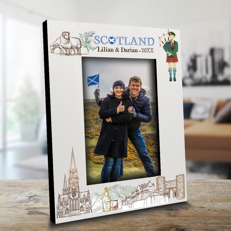 Personalized Scotland Picture Frame: UV Print Wedding Keepsake - Etsy