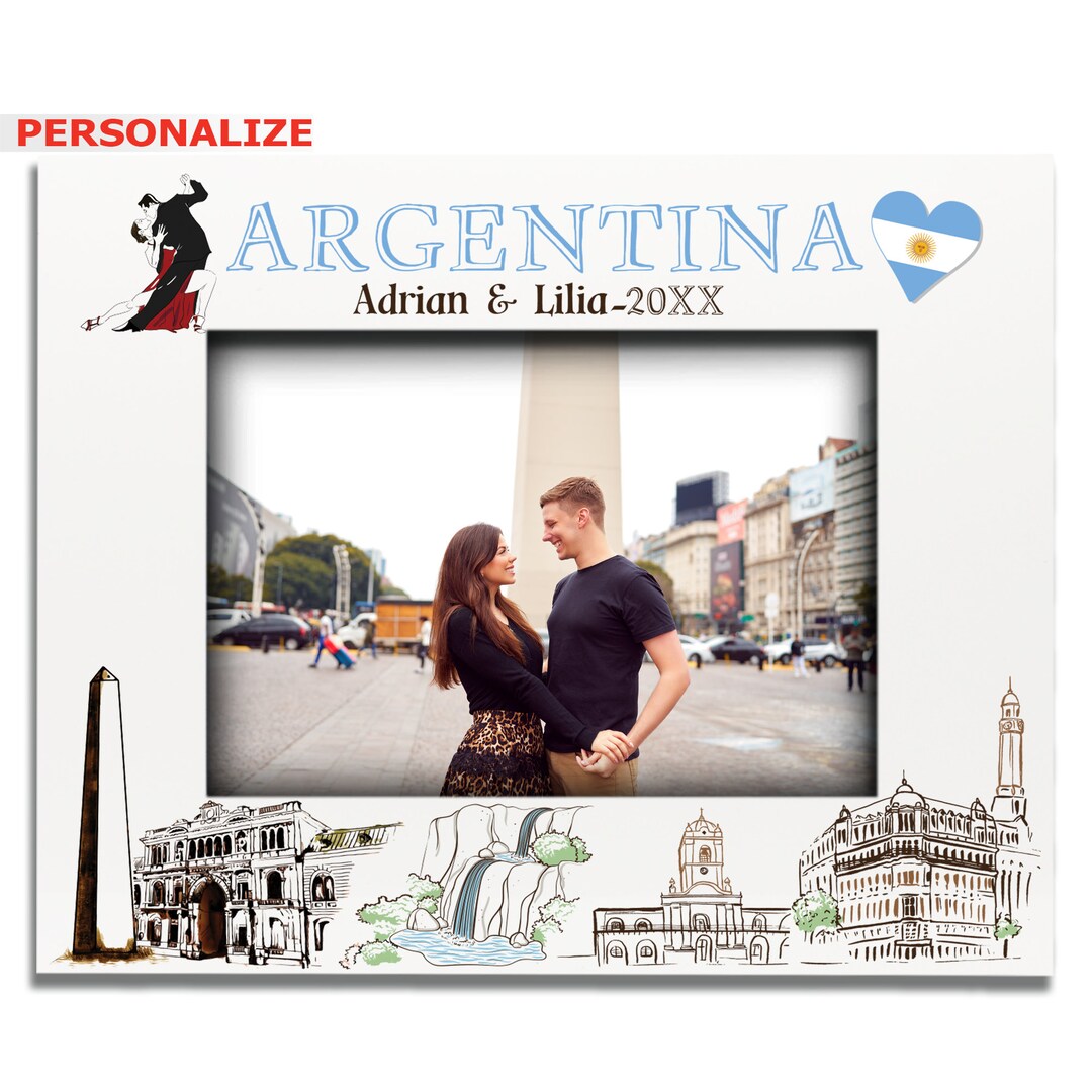 Personalize-argentina Theme Picture Frame-tango Dancer-iguazu Falls ...