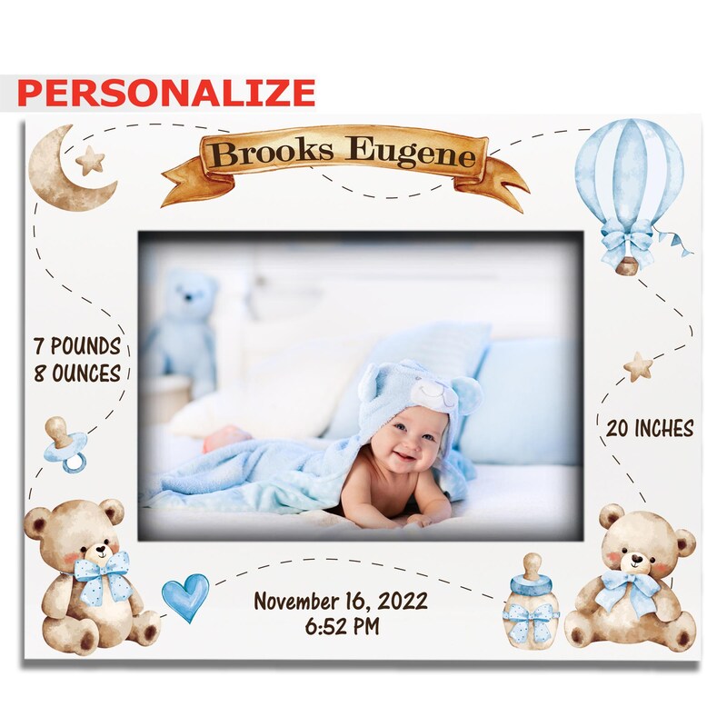 White Baby Birth Frames - Etsy