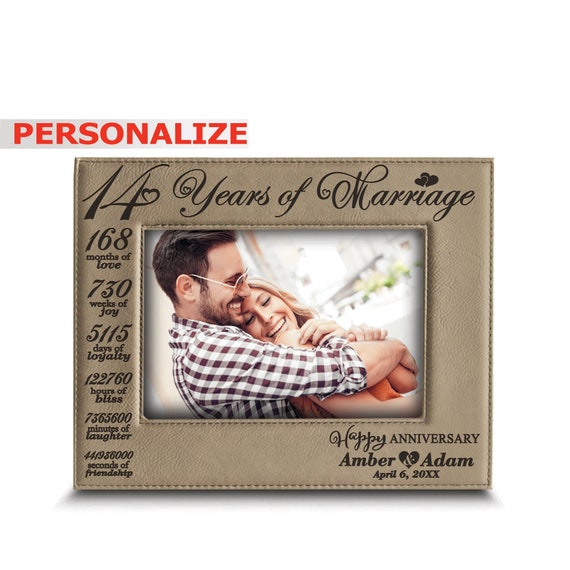 PERSONALIZE-14 Years Anniversary Picture Frame gift for 14th - Etsy