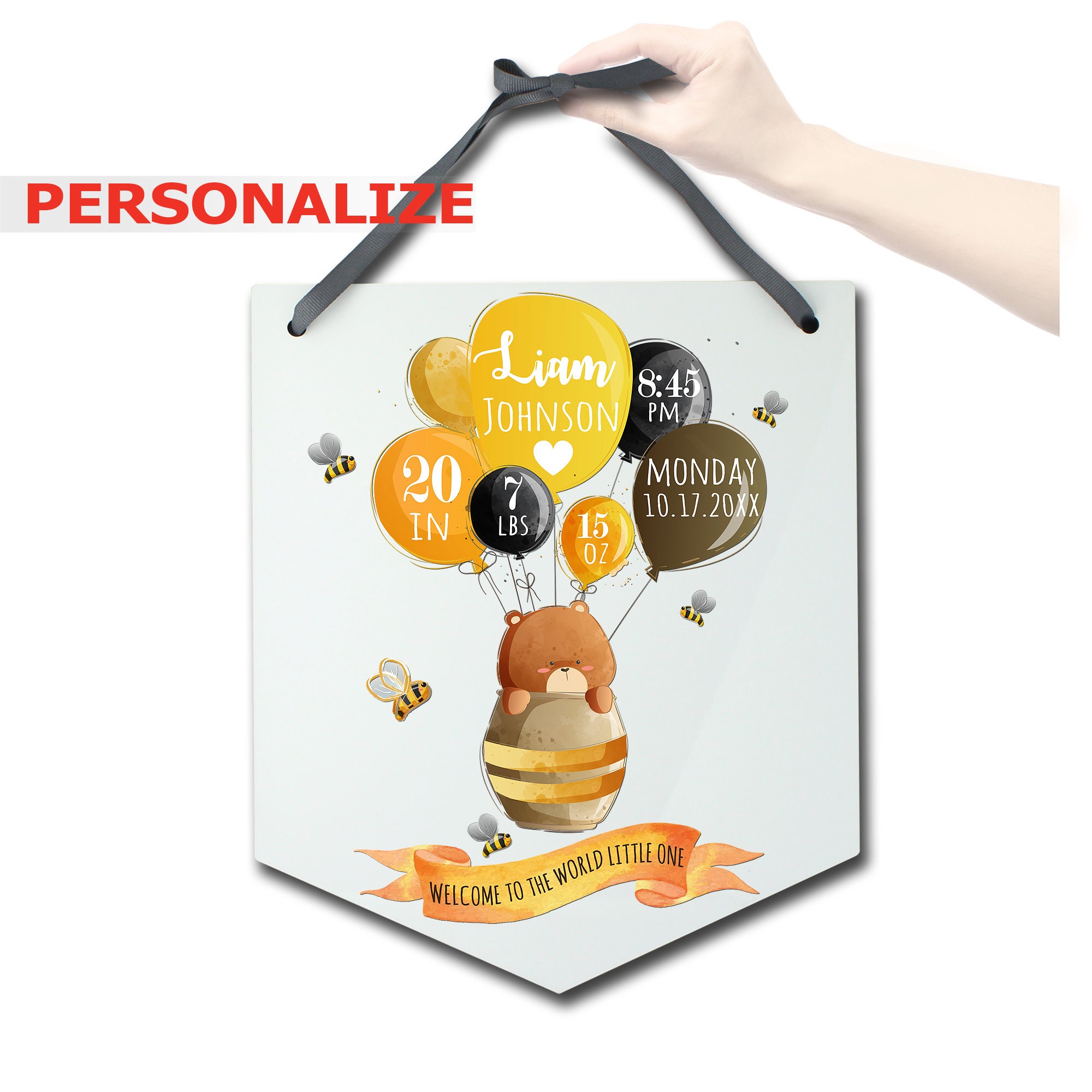 PERZONALIZE_ Birth Announcement Sign-nursery Décor Newborn - Etsy