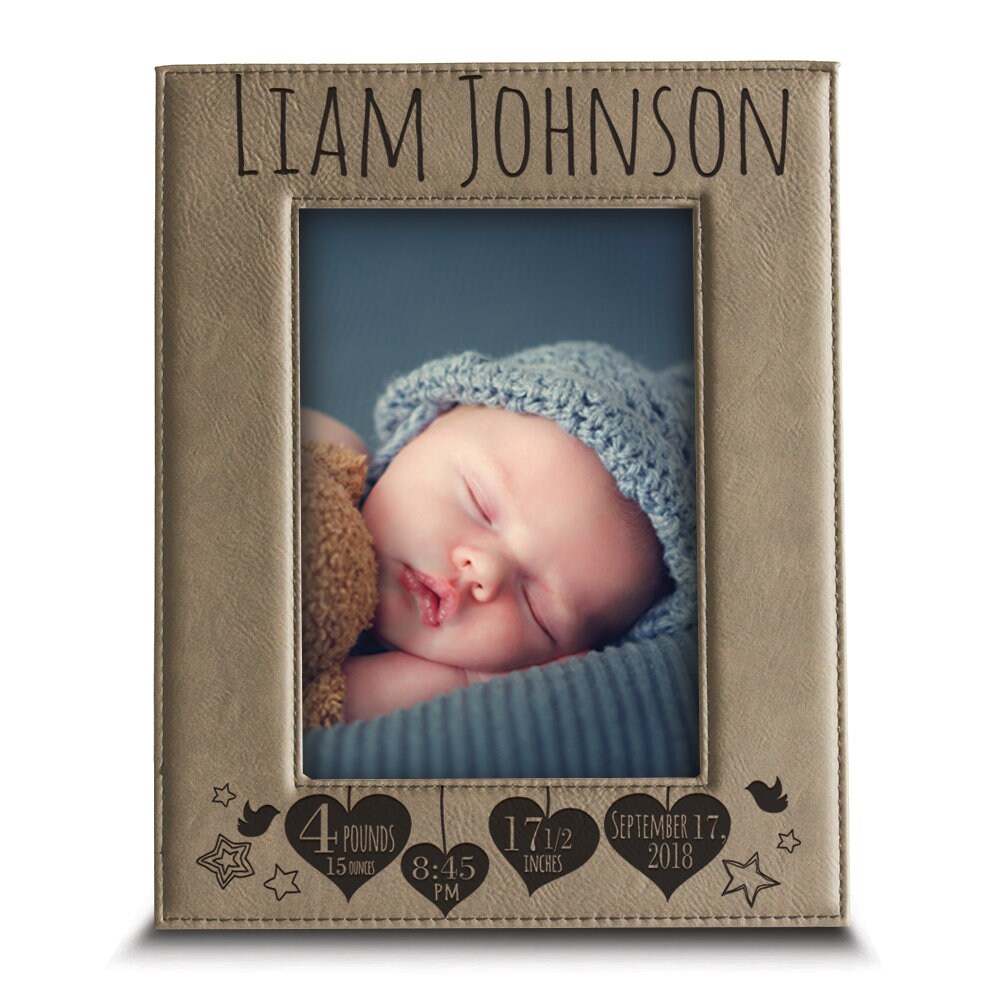 Personalize-baby Picture Frame-birth Announcement-baby Name - Etsy