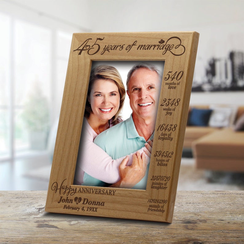 PERSONALIZED-45 Years of Marriage-45th Anniversary Gift for - Etsy