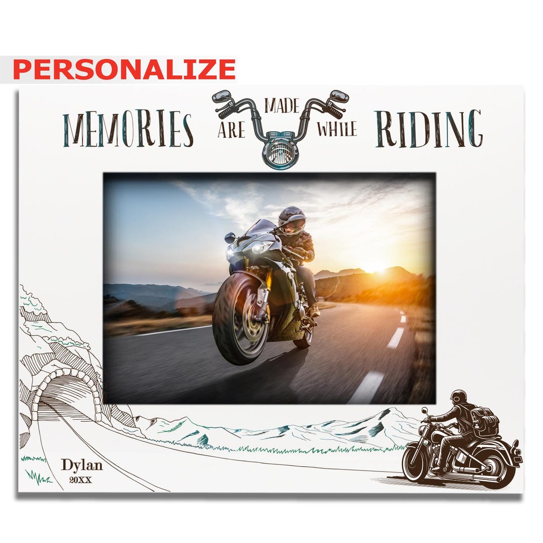 Personalized Motorcycle Picture Frame: Biker Gift - Etsy
