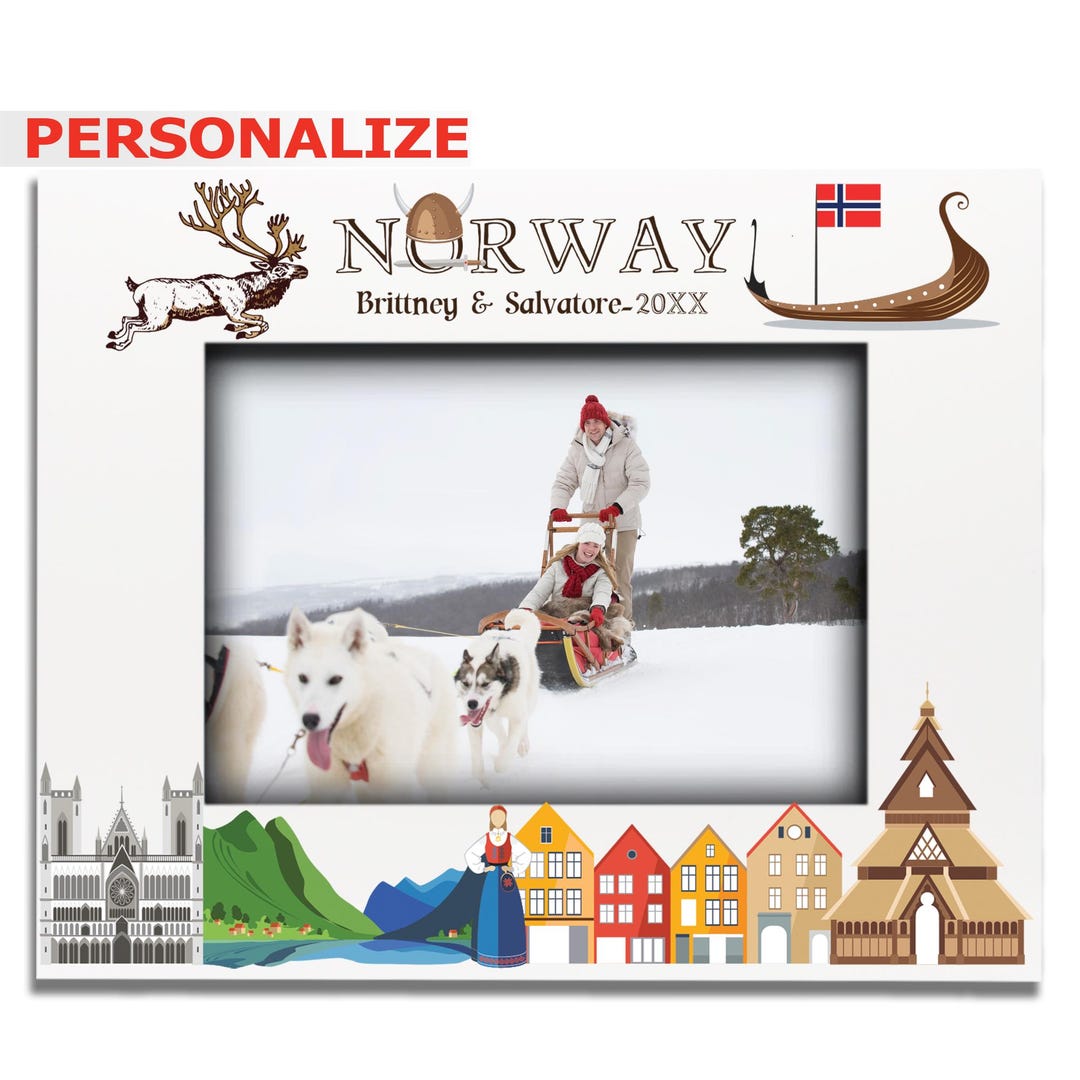 PERSONALIZE- Norway Theme Picture Frame-wedding, Honeymoon, Vacation ...
