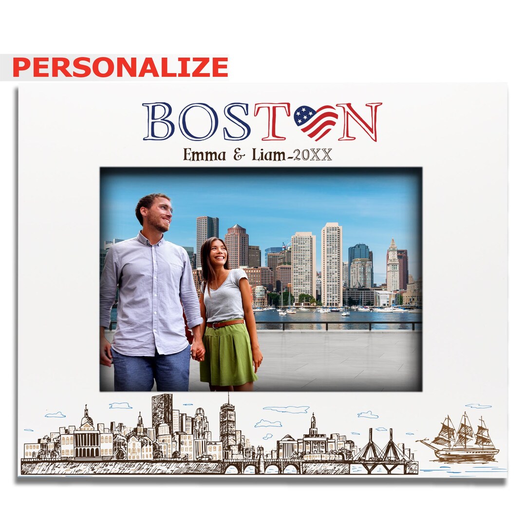 Personalize-boston Theme Picture Frame-wedding, Honeymoon, Vacation ...
