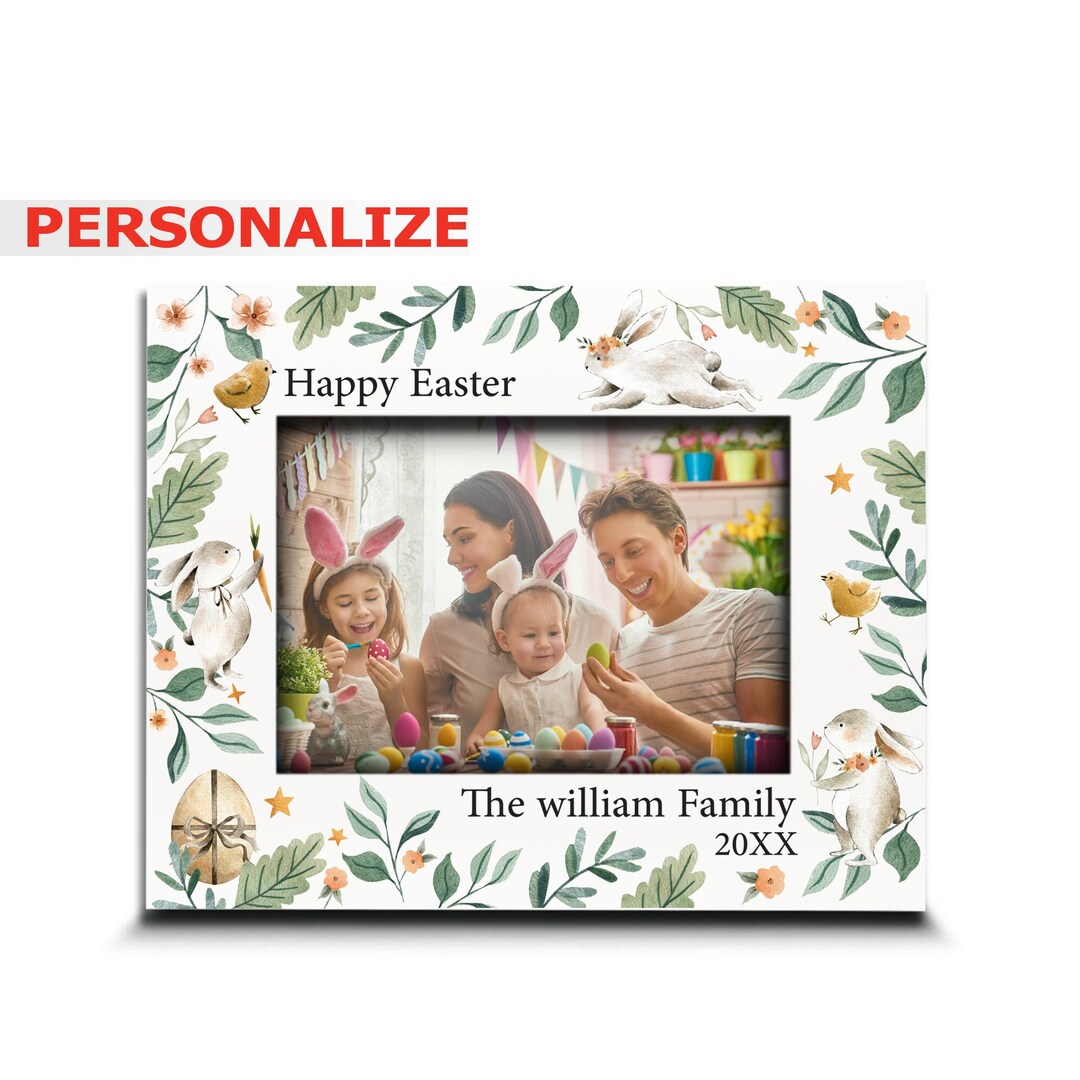 Personalized Happy Easter Picture Frame: UV Print MDF Decor - Etsy