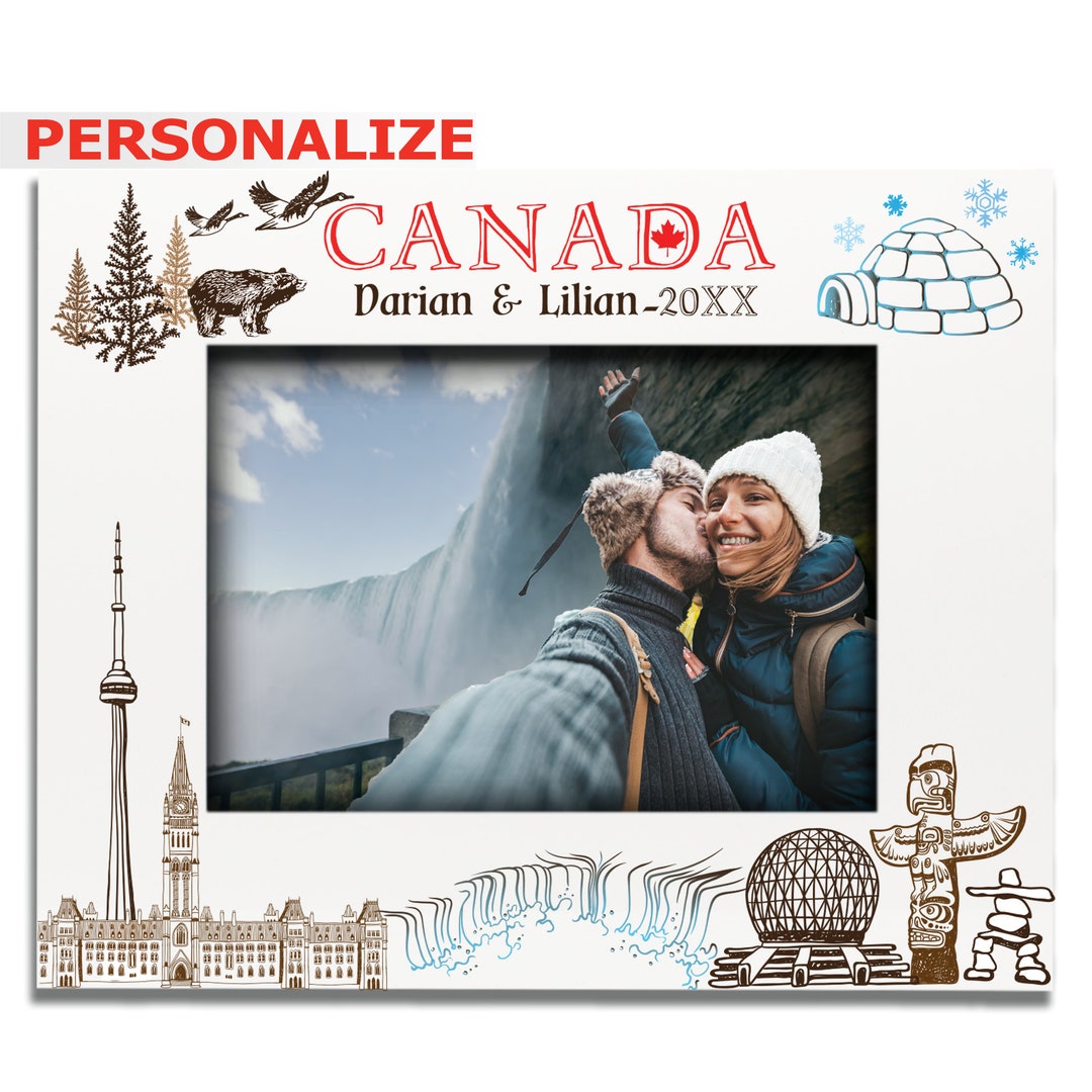Personalized Canada Picture Frame: Vacation Keepsake, UV Print Design ...