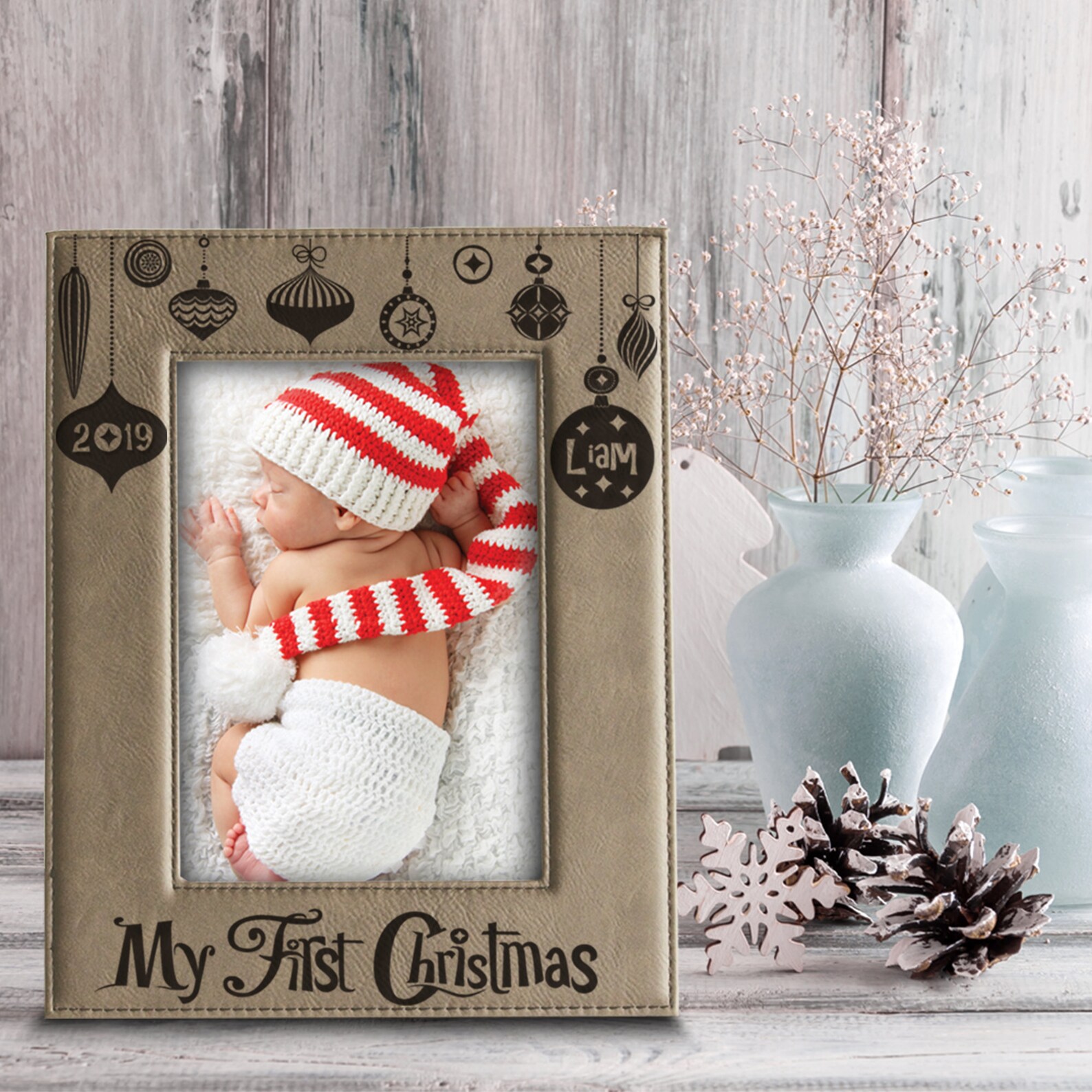 Personalized-my First Christmas Picture Frame-baby First | Etsy