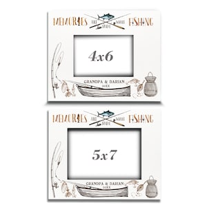 Personalaze-fishing Themed Picture Frame-adventures, Fishing Memories ...