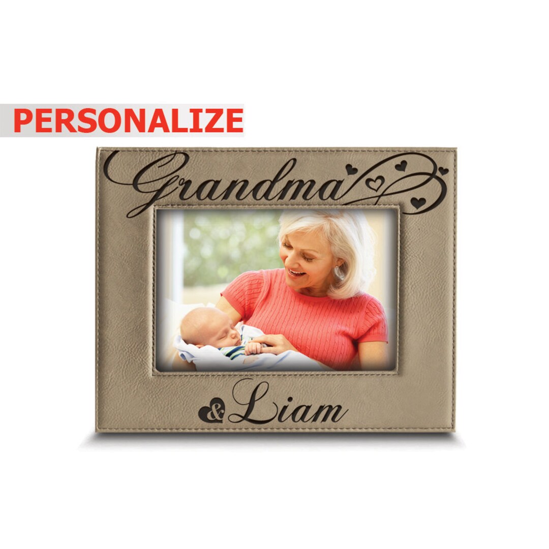 Personalized-grandma and Me-grandma Picture Frame-engraved Leather ...