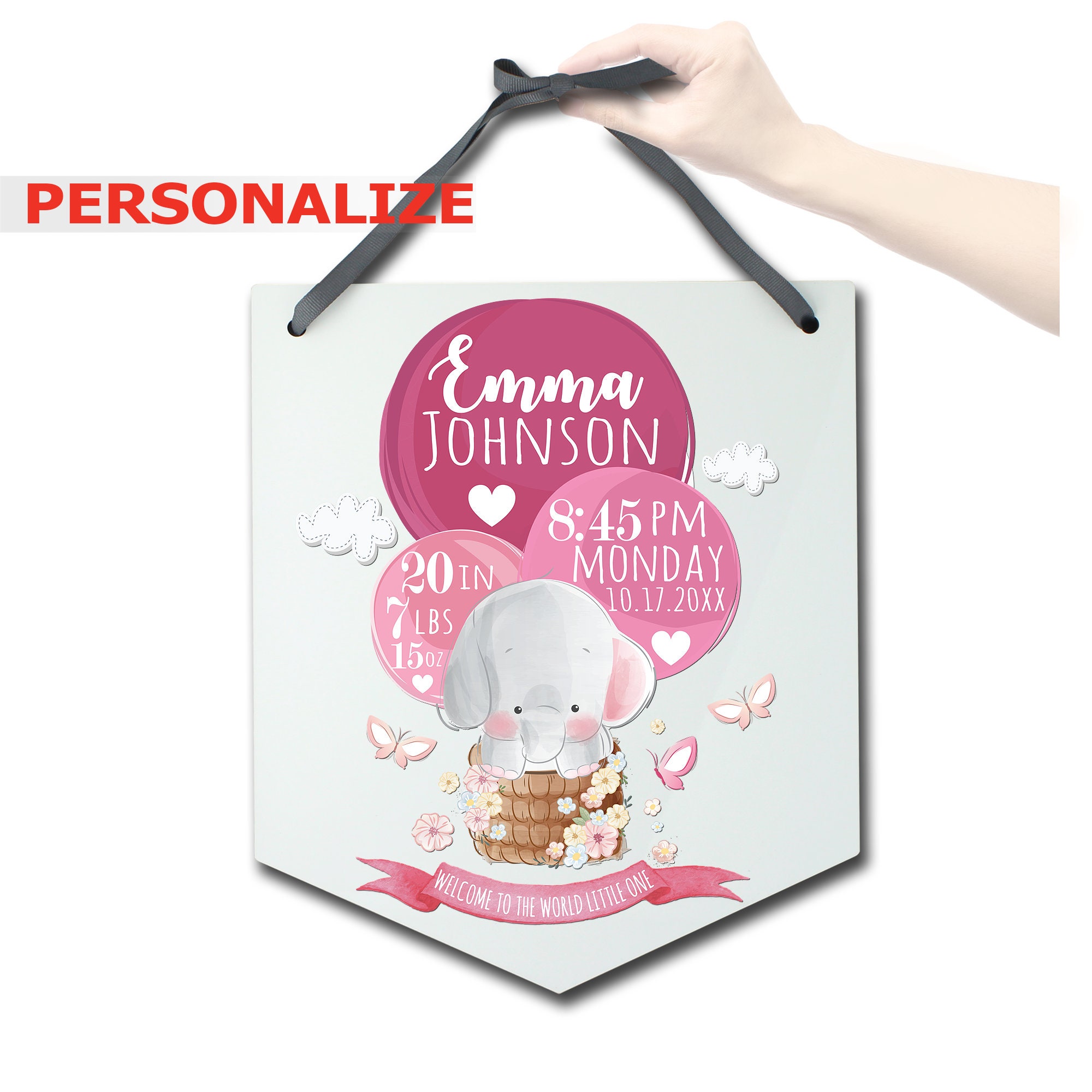 PERZONALIZE_ Birth Announcement Sign-nursery Décor Newborn - Etsy