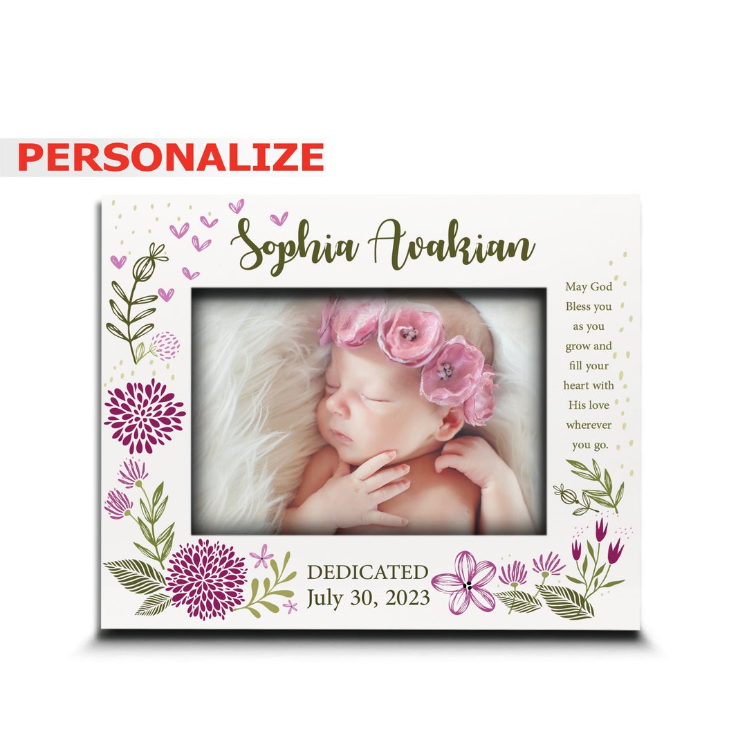 Personalize-baby Dedication Picture Frame-christening, Religious ...