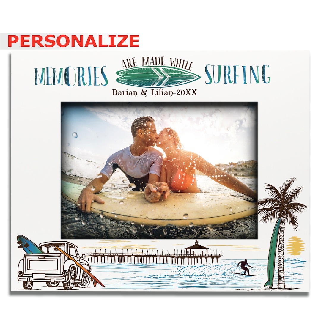 Personalized Surfing Photo Frame: Beach Vacation Keepsake - Etsy