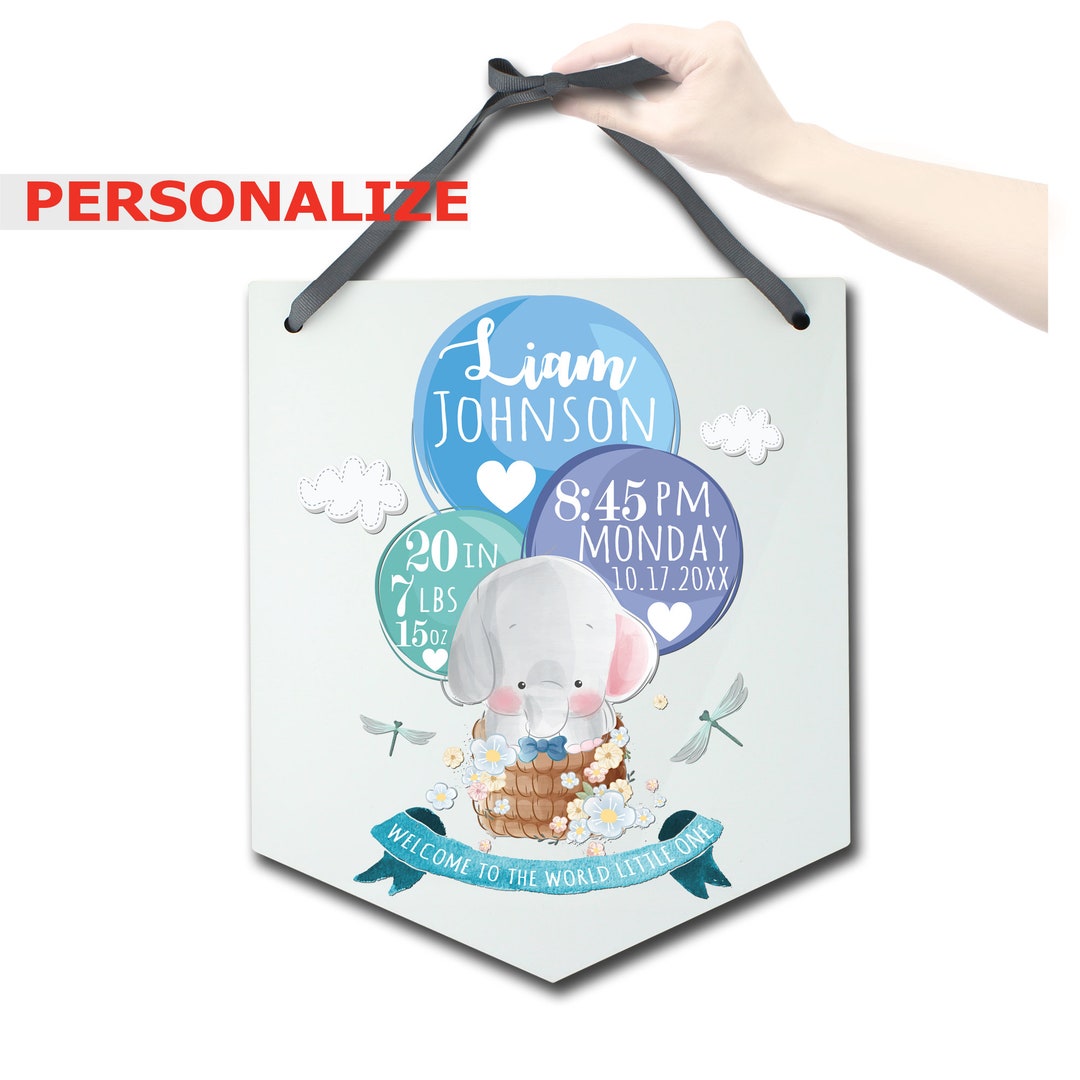 PERZONALIZE_ Birth Announcement Sign-nursery Décor, Newborn Stats ...