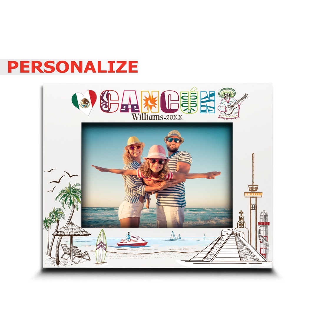 Personalized Cancun Vacation Picture Frame: UV Print MDF Frame - Etsy