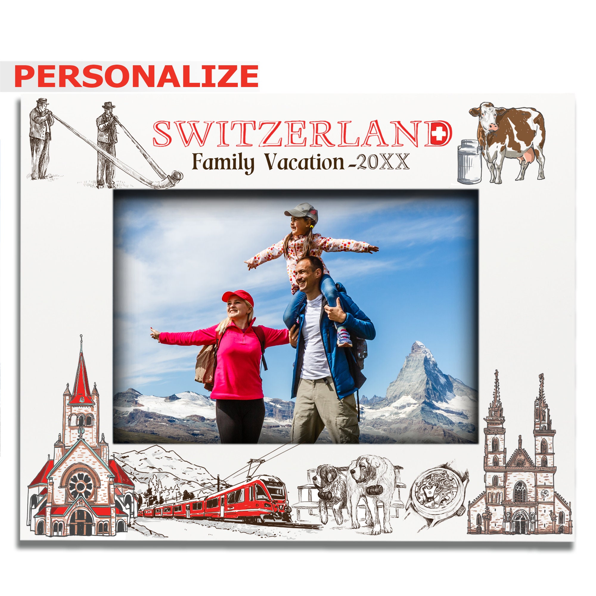Personalized Switzerland Picture Frame: Swiss Vacation Keepsake - Etsy