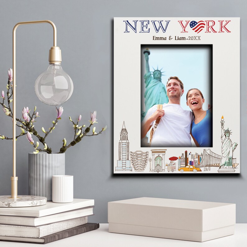 Personalized New York Picture Frame: UV Print City Symbols - Etsy
