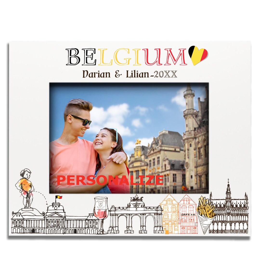 Personalize-belgium Theme Picture Frame-wedding, Honeymoon, Vacation ...