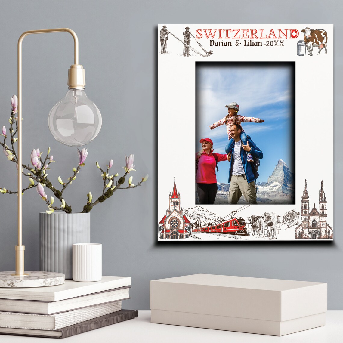 Personalized Switzerland Picture Frame: Swiss Vacation Keepsake - Etsy
