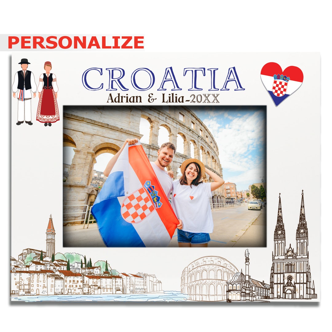 Personalize-croatia Theme Picture Frame-wedding, Honeymoon, Vacation ...