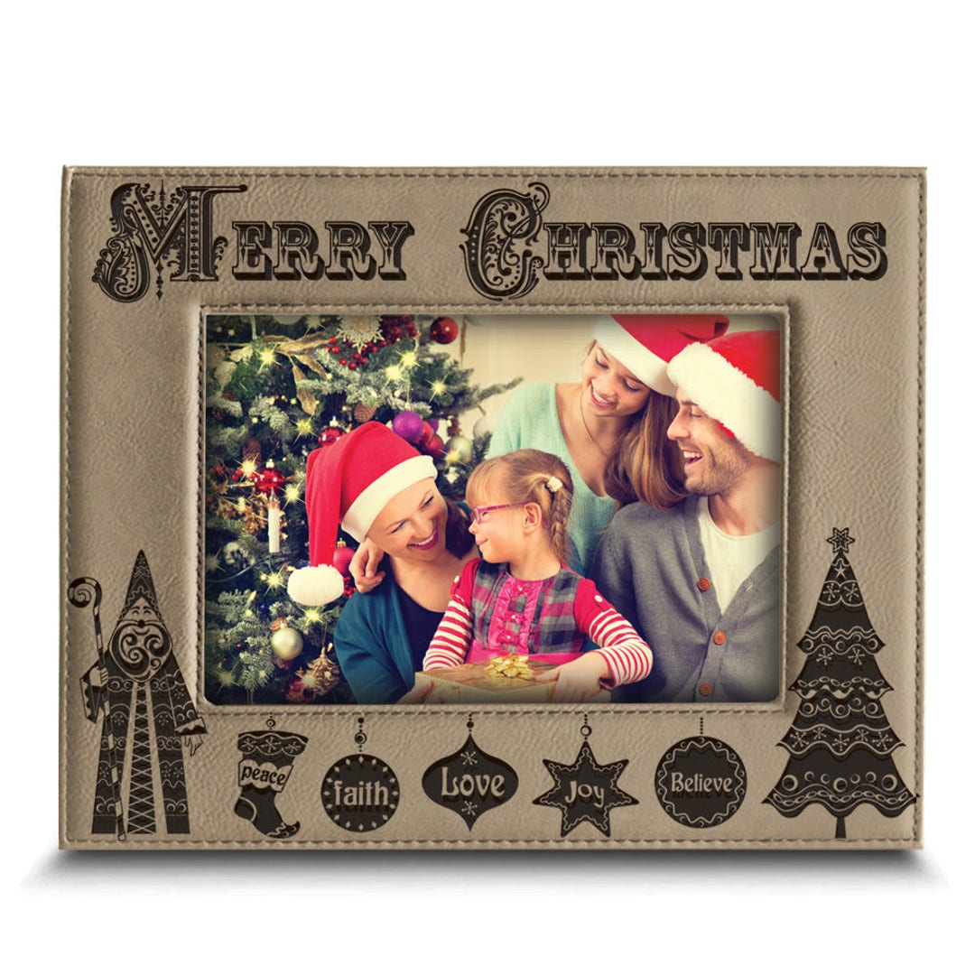 Merry Christmas- Joy-peace-love-faith-believe Picture Frame- Engraved ...