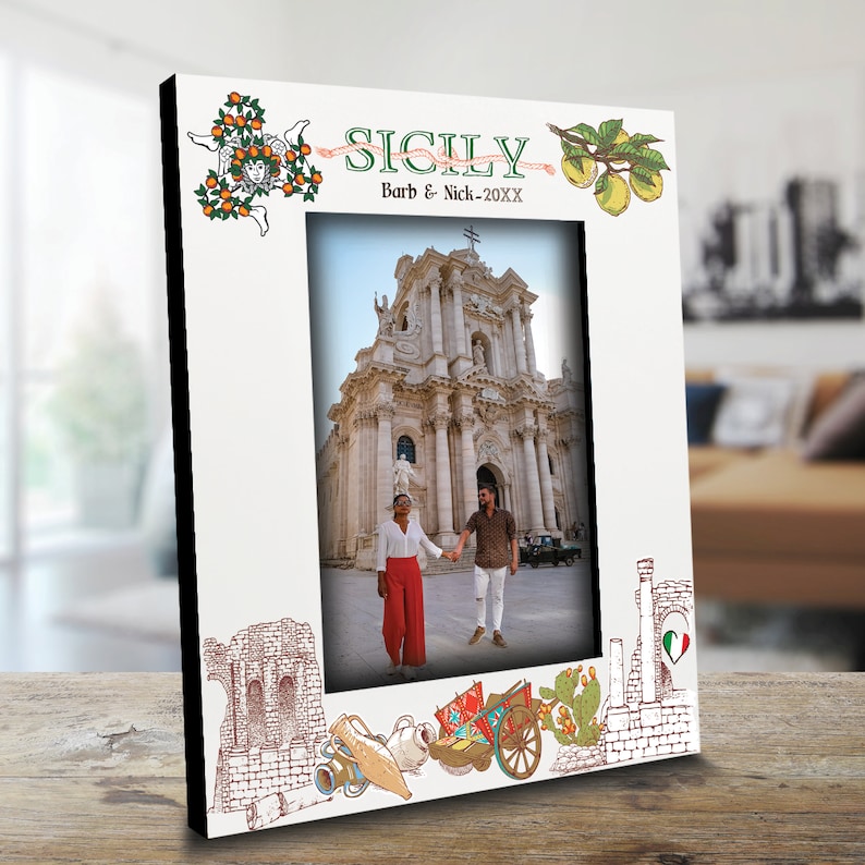 Personalize-sicily Theme Picture Frame-wedding, Honeymoon, Vacation in ...