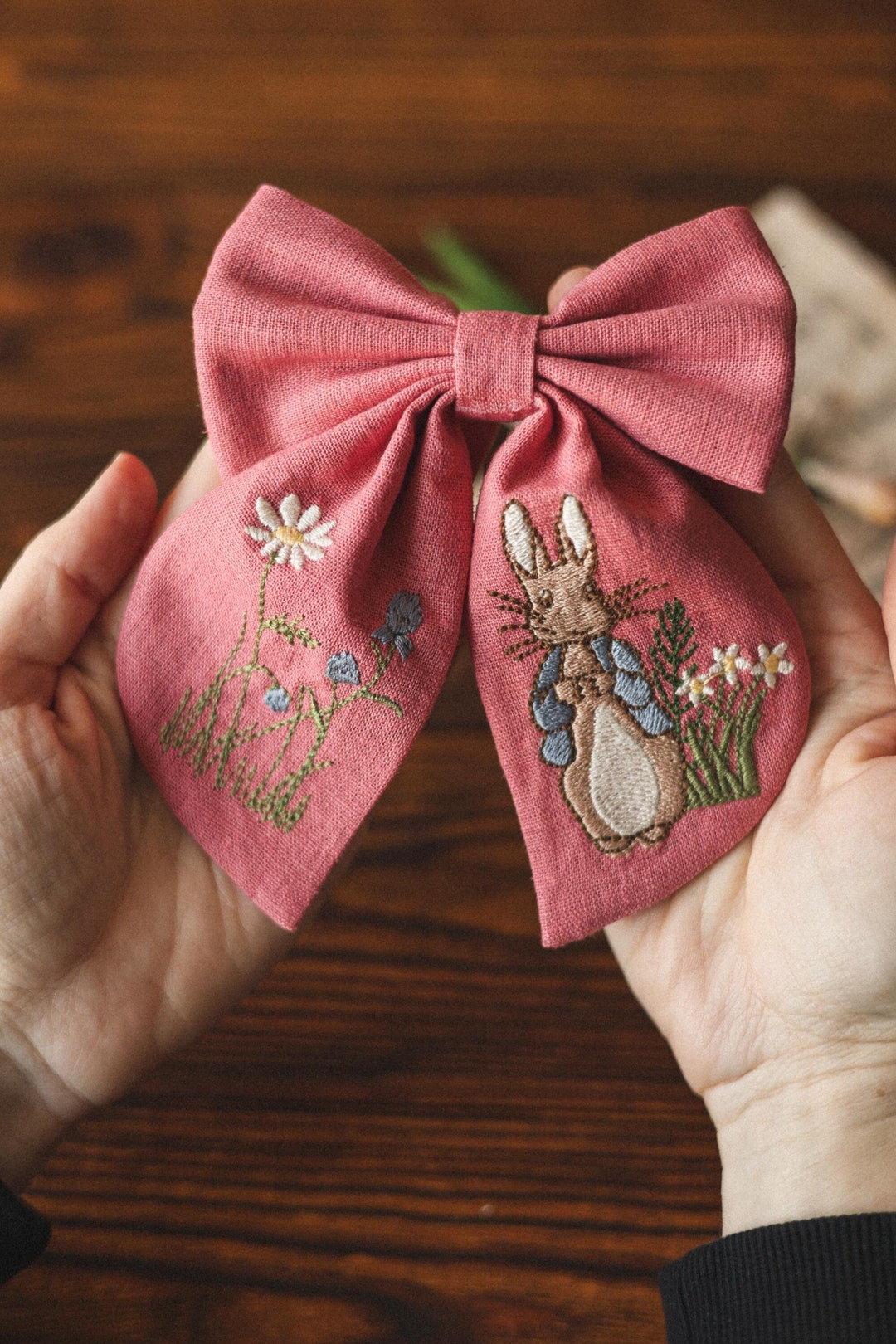 Easter Hair Bow for Girls, Easter Hair Accessories, Embroidered Hair ...