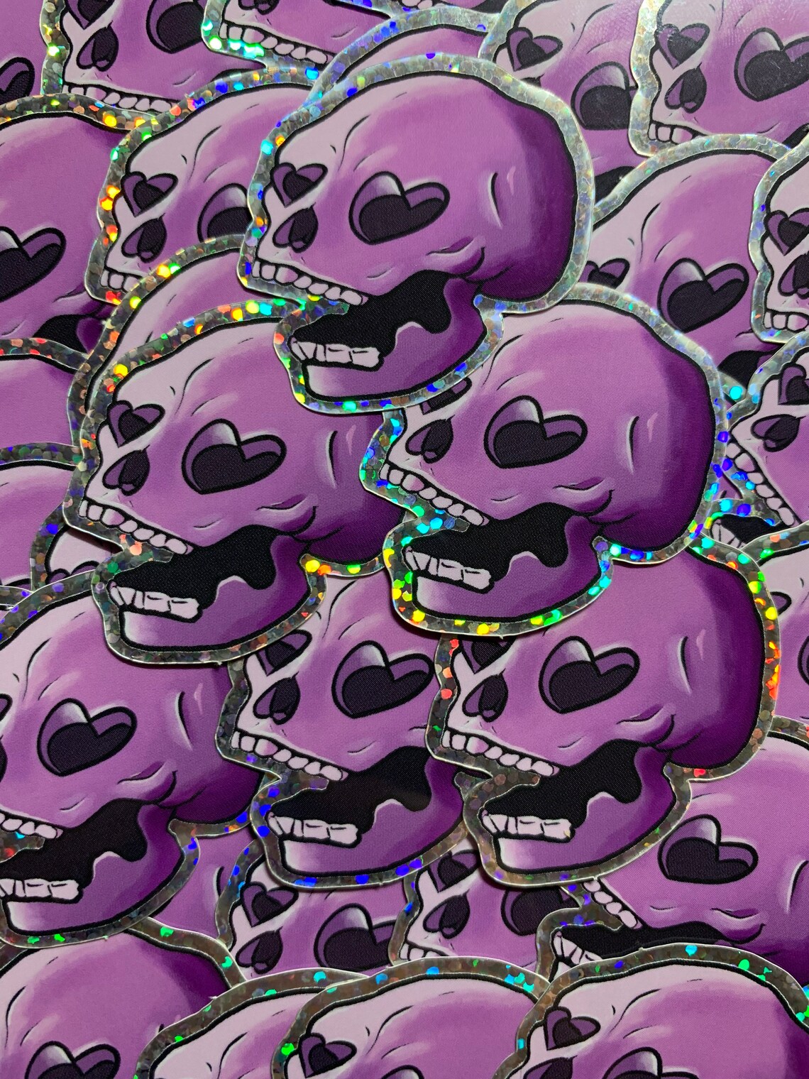 Pink Glitter Skull Sticker - Etsy