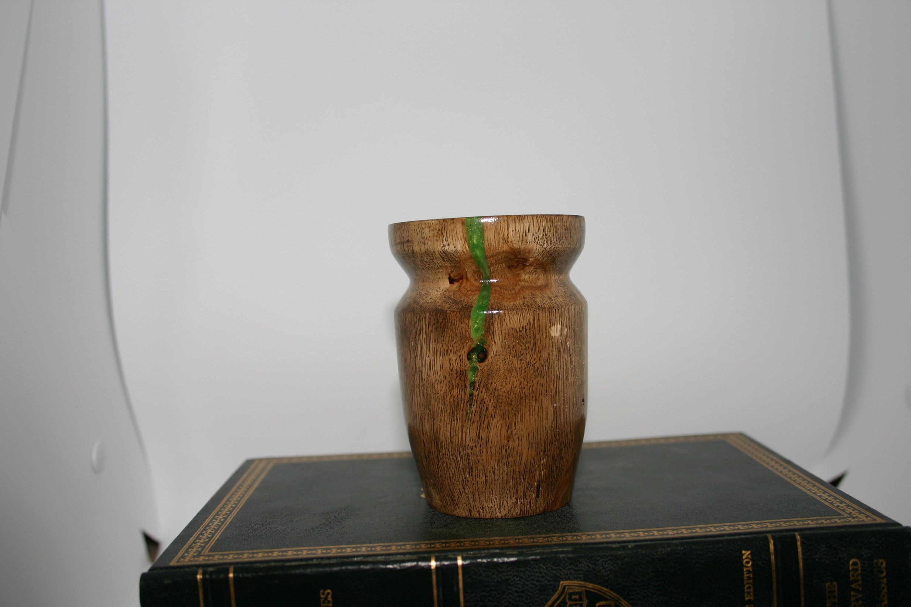 Small Oak Vase With Epoxy Resin Inlays. Dried Flowers, Vase, Wooden ...