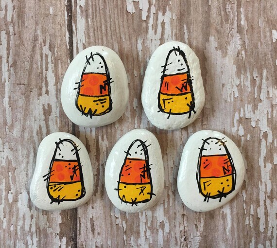 Candy Corn Painted Rocks - Mom. Wife. Busy Life.