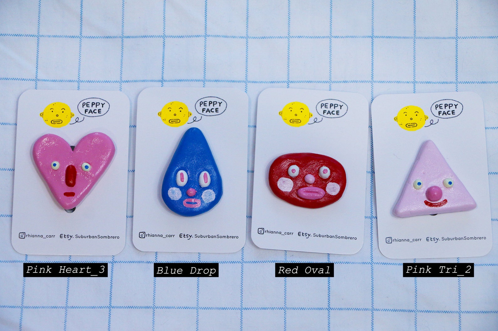 Clay Pin Peppy Face - Etsy