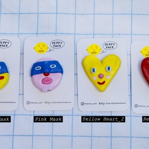 Clay Pin - Peppy Face - Etsy