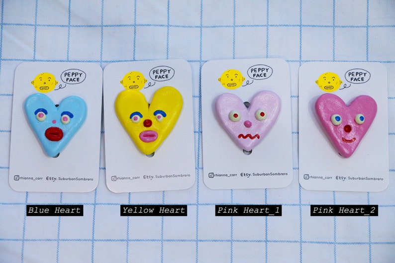 Clay Pin Peppy Face - Etsy