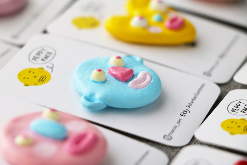 Clay Pin Peppy Face - Etsy