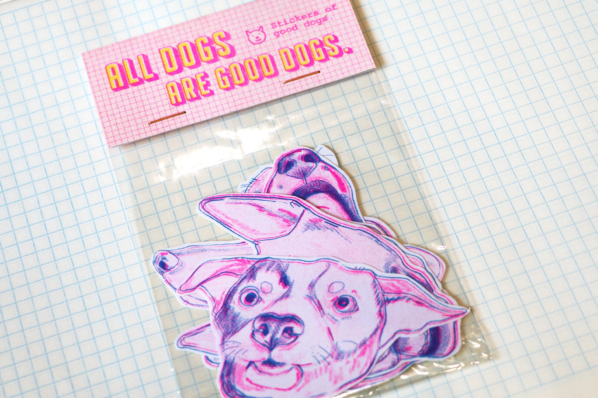 Dog Risograph Sticker Pack - Etsy