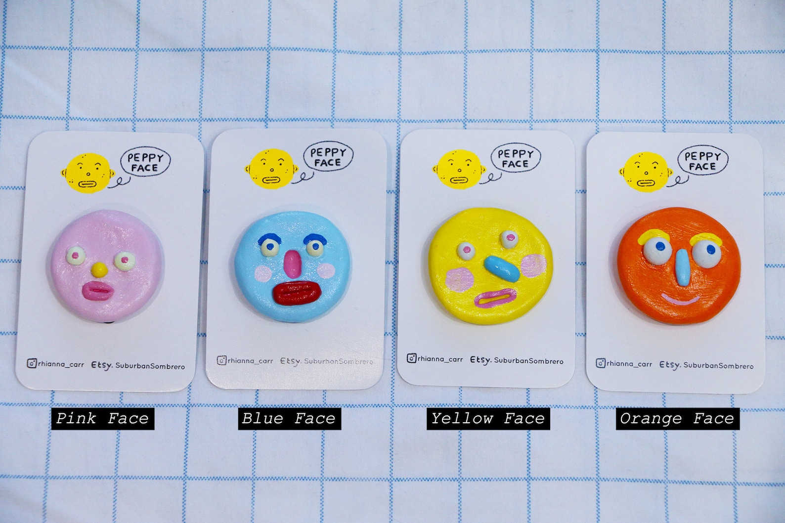 Clay Pin Peppy Face - Etsy