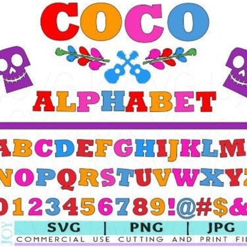 Coco Alphabet Coco Svg Disney Svg Coco Movie Dia De - Etsy Hong Kong
